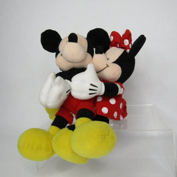 Disney | Toys | Disney Mickey Mouse Minnie Hugging Kissing Plush ...